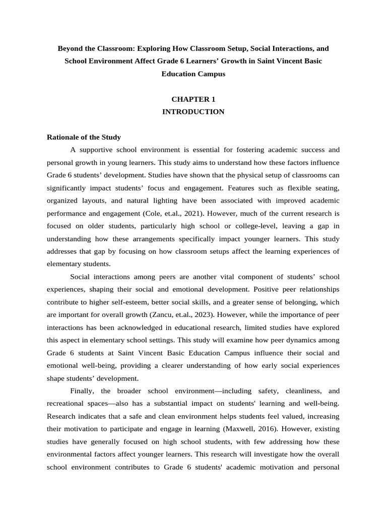 Beyond The Classroom Thesis | PDF | Learning | Classroom