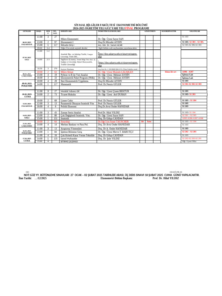 2024-2025 Eko Final Prog - Guz | PDF