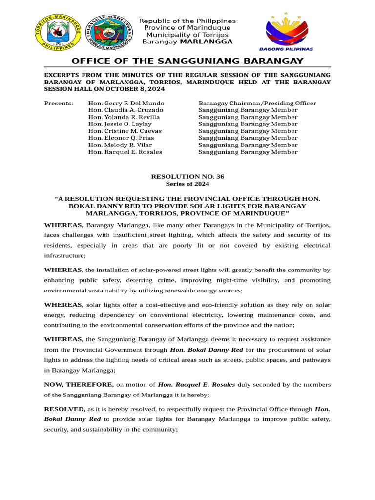Solar Lights Resolution for Marlangga | PDF | Natural Environment ...