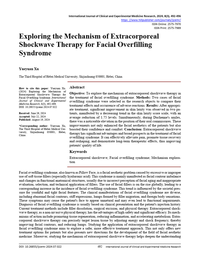 Exploring The Mechanism of Extracorporeal Shockwave Therapy For Facial ...