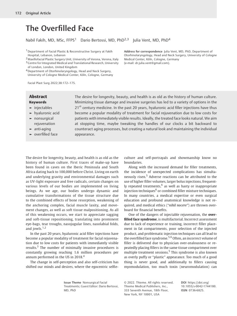 The Overfilled Face | PDF | Otorhinolaryngology