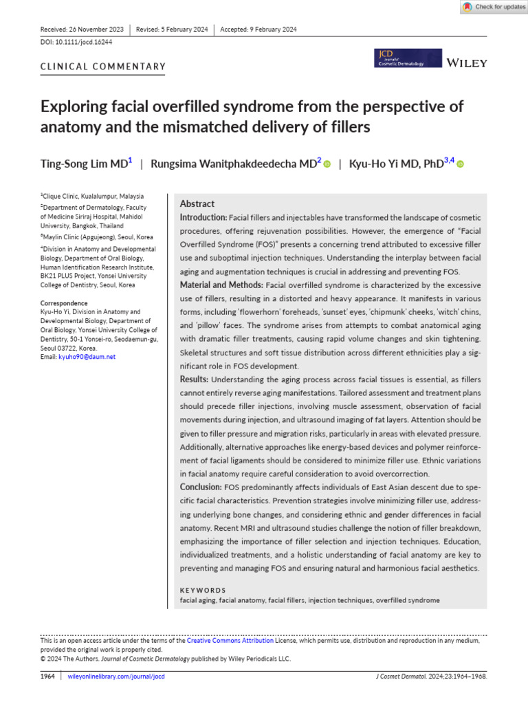 Facial Overfilled Syndrome Analysis | PDF | Elasticity (Physics ...
