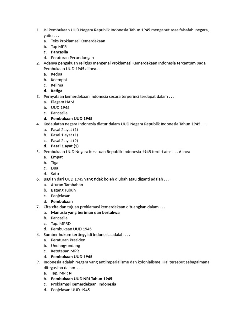 Soal PKN Kelas 9 | PDF