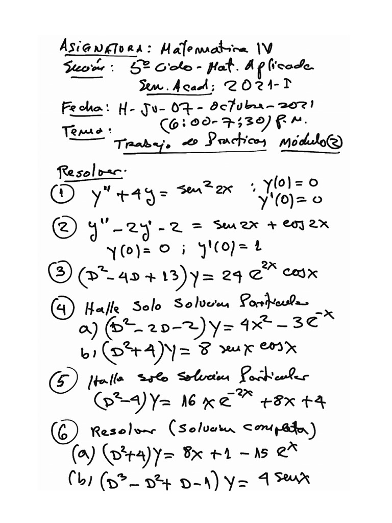 Trabajos de Practica - Matematica Iv | PDF