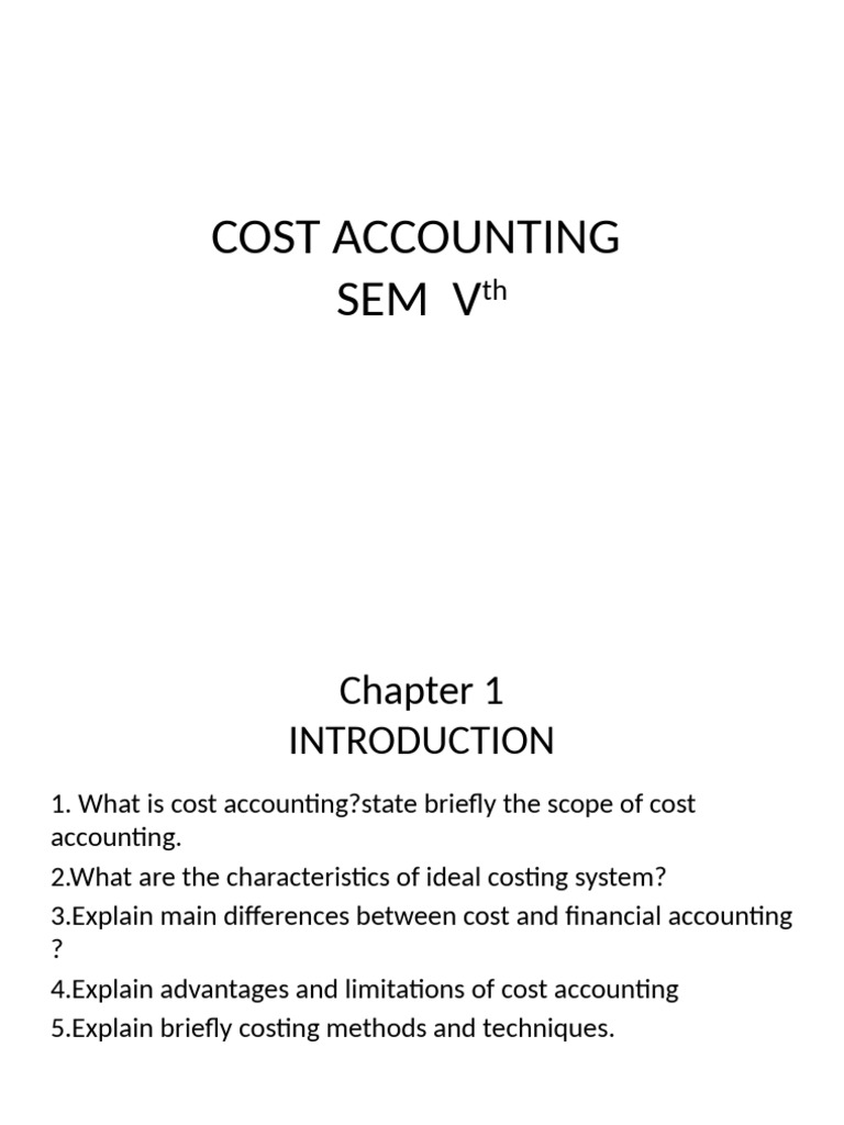Cost Accounting for Students | PDF
