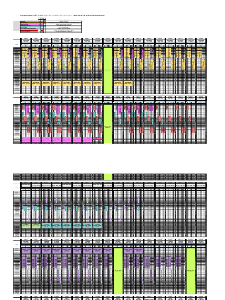Harmonogram Zajec II Roku Lekarskiego Niestacjonanrnego - Semestr Letni - Rok Akademicki 2024 ...