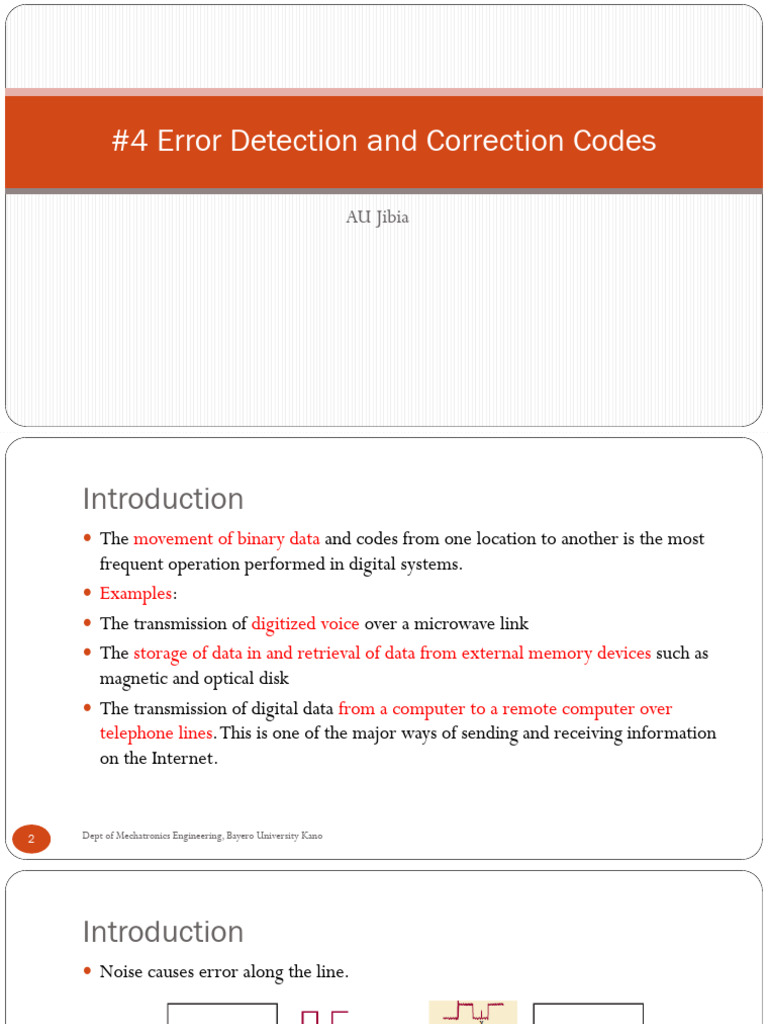 #4 Error Detection and Correction Codes | PDF | Computer Engineering | Data Transmission