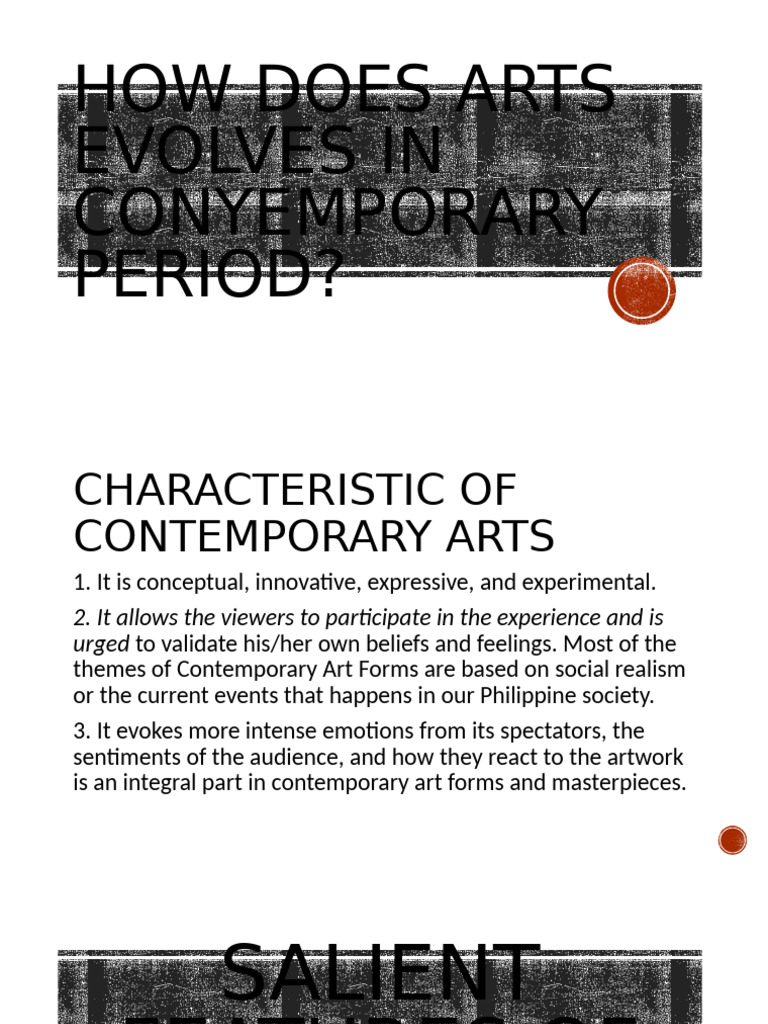 Evolution of Contemporary Arts | PDF | The Arts | Contemporary Art