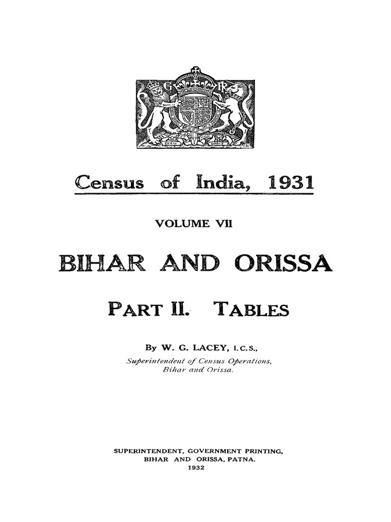 1931 Bihar Caste Census Data Analysis | PDF | Statistical Data Sets