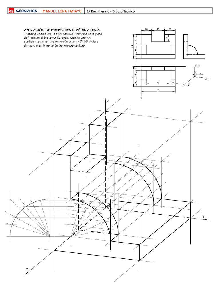 Perspectiva Dimétrica DIN-5 a Escala 2:1 | PDF