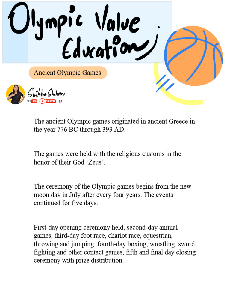 Olympic Value Education | PDF | Olympic Games | Multi Sport Events