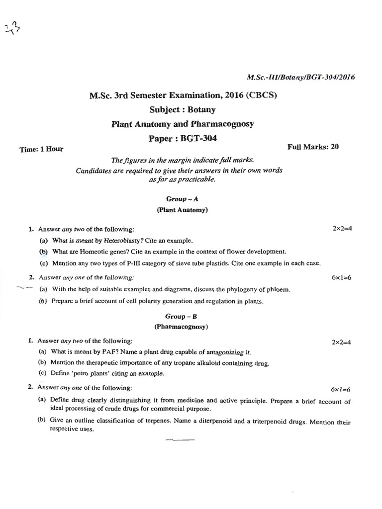 Pharmacognosy and Anatomy | PDF | Botany | Biology