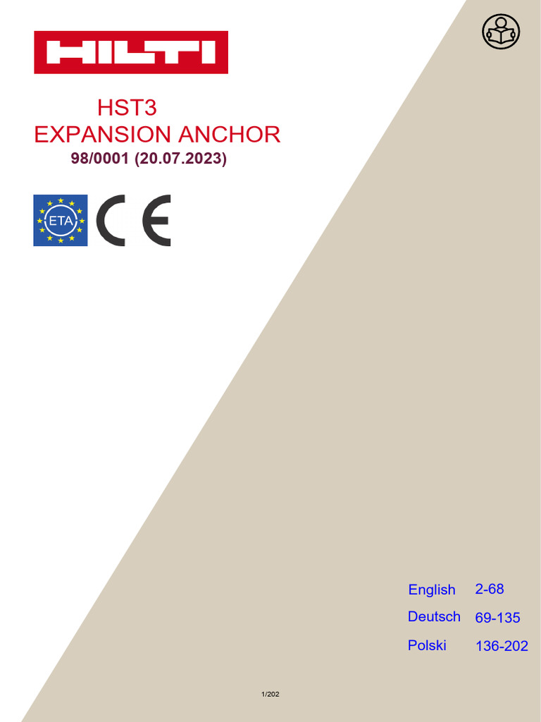 ETA 98 0001 HST3 HST Metal Expansion Anchor | PDF | Germany | World Politics