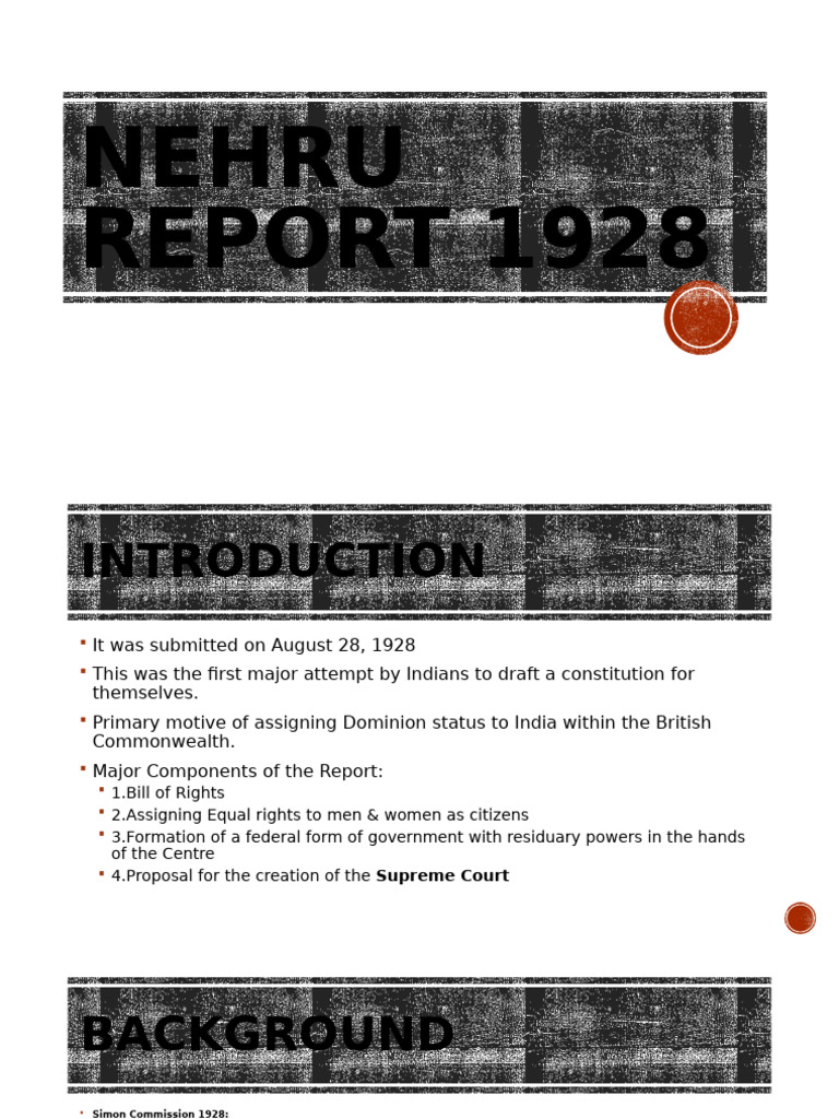 Week 04 Lecture 01 Nehru report 1928 | PDF | Muhammad Ali Jinnah | Government
