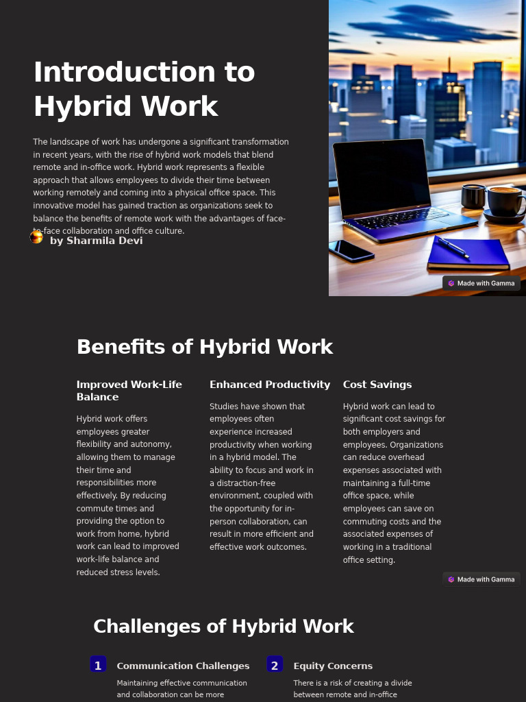 Introduction To Hybrid Work | PDF | Team Building | Collaboration