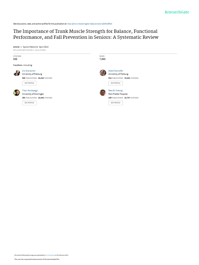 The Importance of Trunk Muscle Strength for Balance, Functional ...