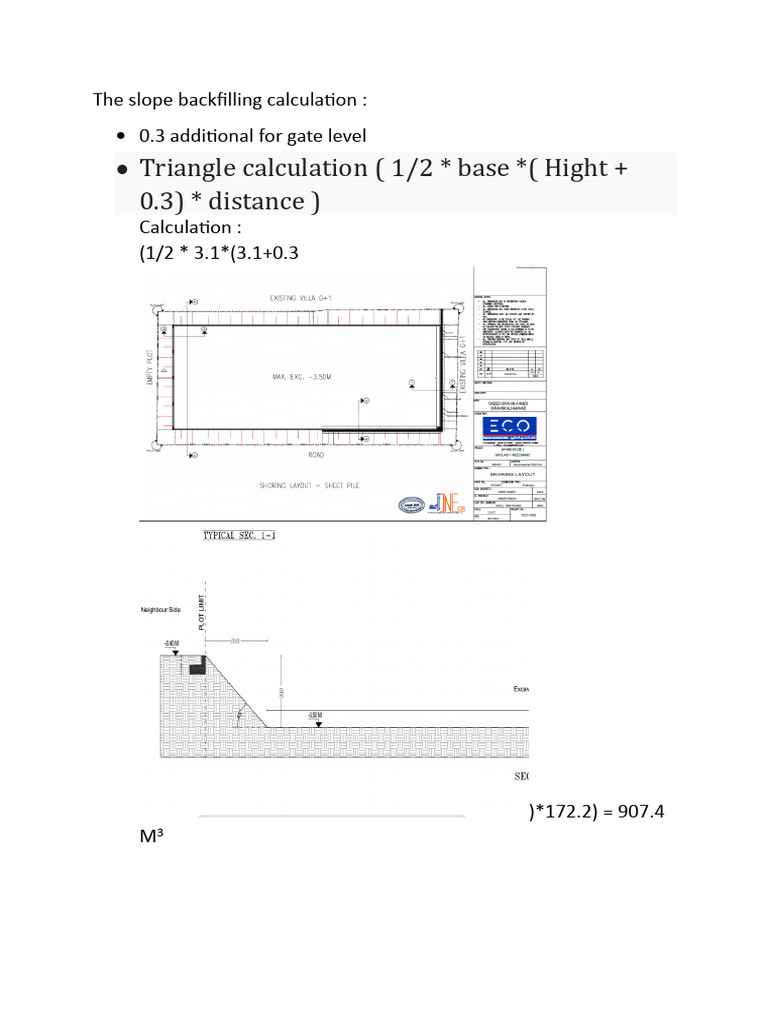 Slope Backfilling Calculation Guide | PDF