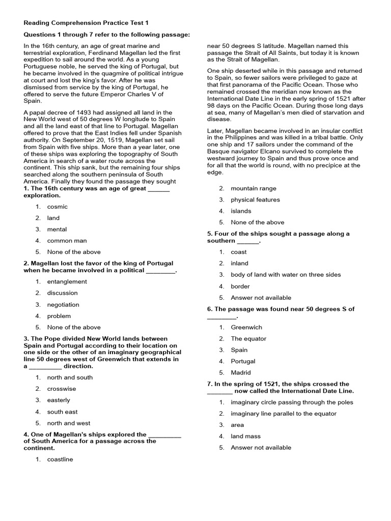 Student Reading Comprehension Test | PDF | Marie Curie