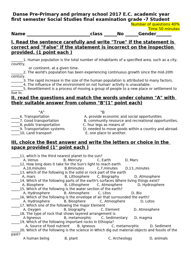 Grade 7 Social Studies Final | PDF | Rock (Geology) | Earth