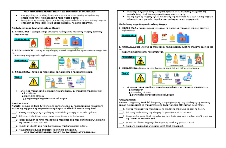 Science - Mga Mapaminsalang Bagay | PDF
