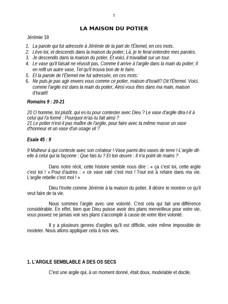 La Sagesse du Potier dans Jérémie | PDF | Dieu | Jésus