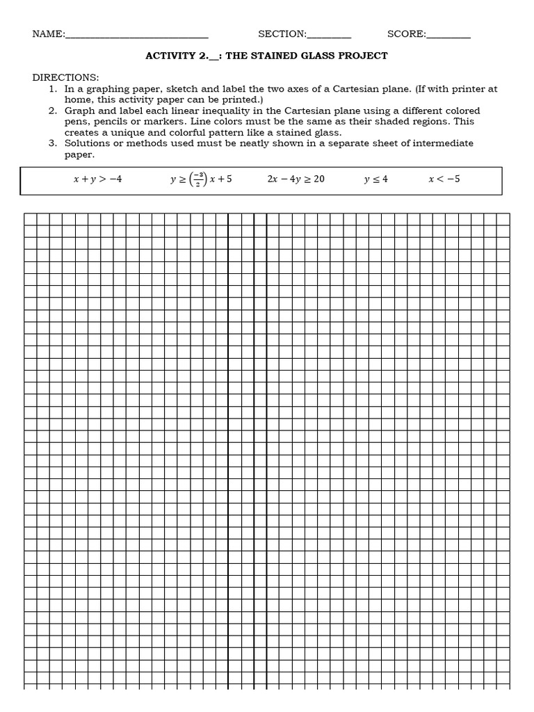 Stained Glass Project: Graphing Inequalities | PDF