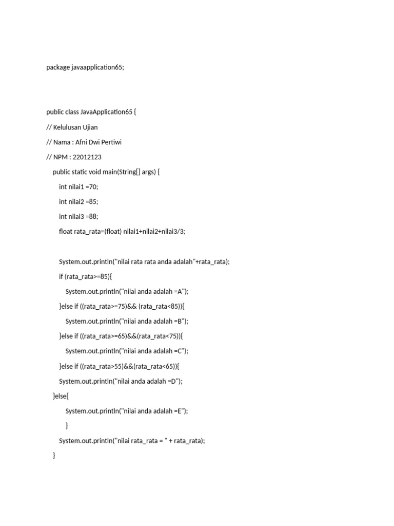 Tiwi Program Java | PDF