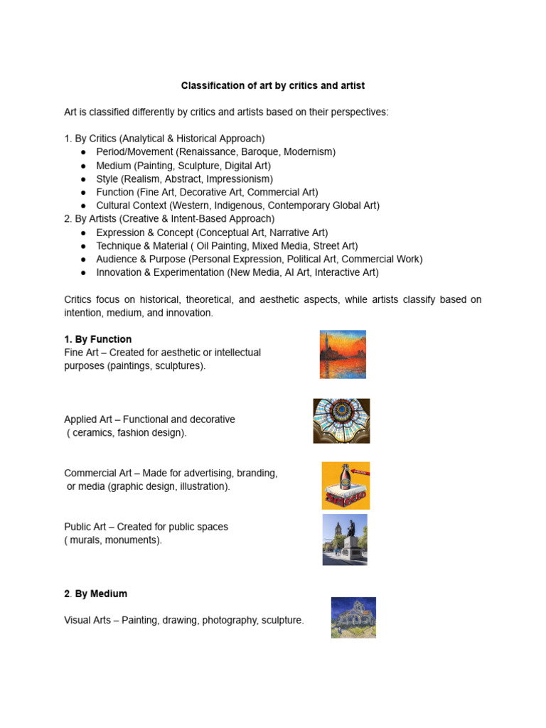 Classification of Art by Critics and Artist | PDF