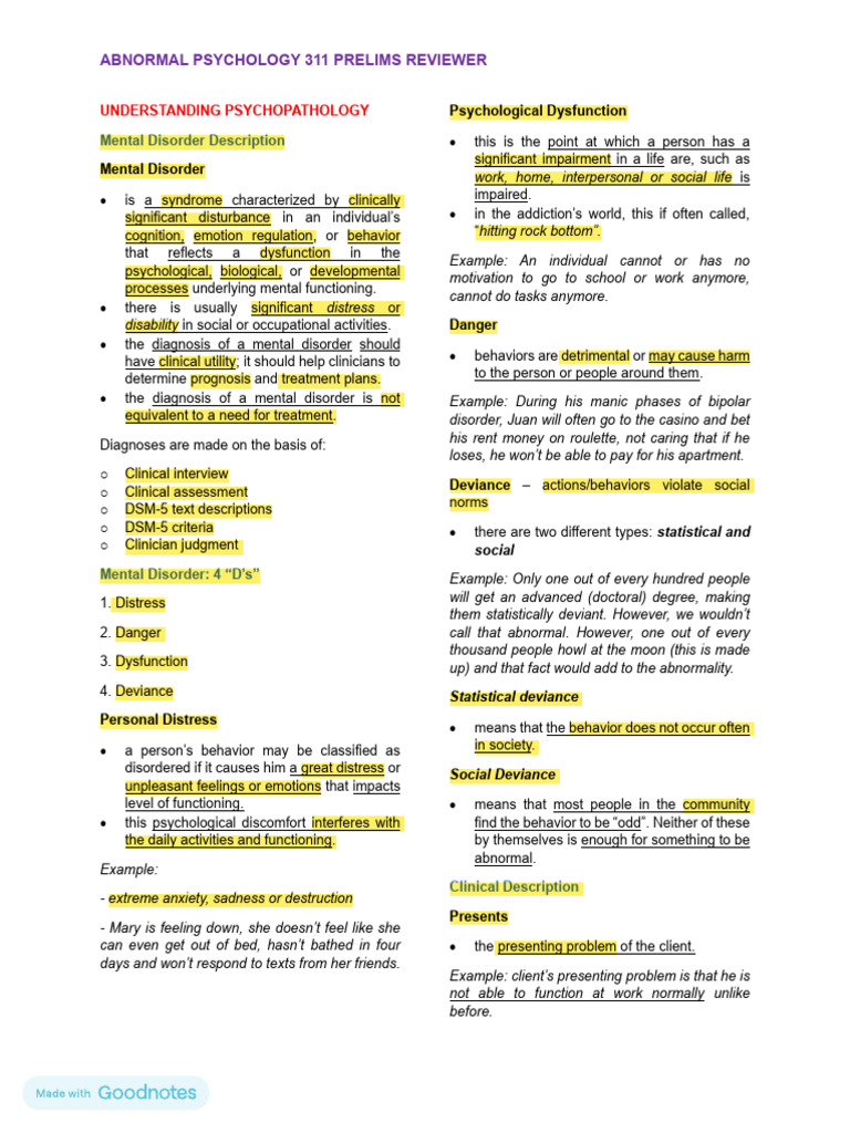 Abpsych311 Reviewer Prelims | PDF | Diagnostic And Statistical Manual Of Mental Disorders ...