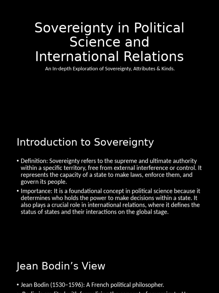 Goal 03 - Part 1 - Sovereignty in Pol Sci | PDF | Sovereignty | State ...