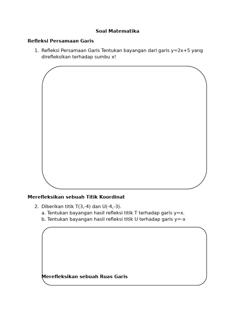 Soal Transformasi Geometri Kelas 9 | PDF