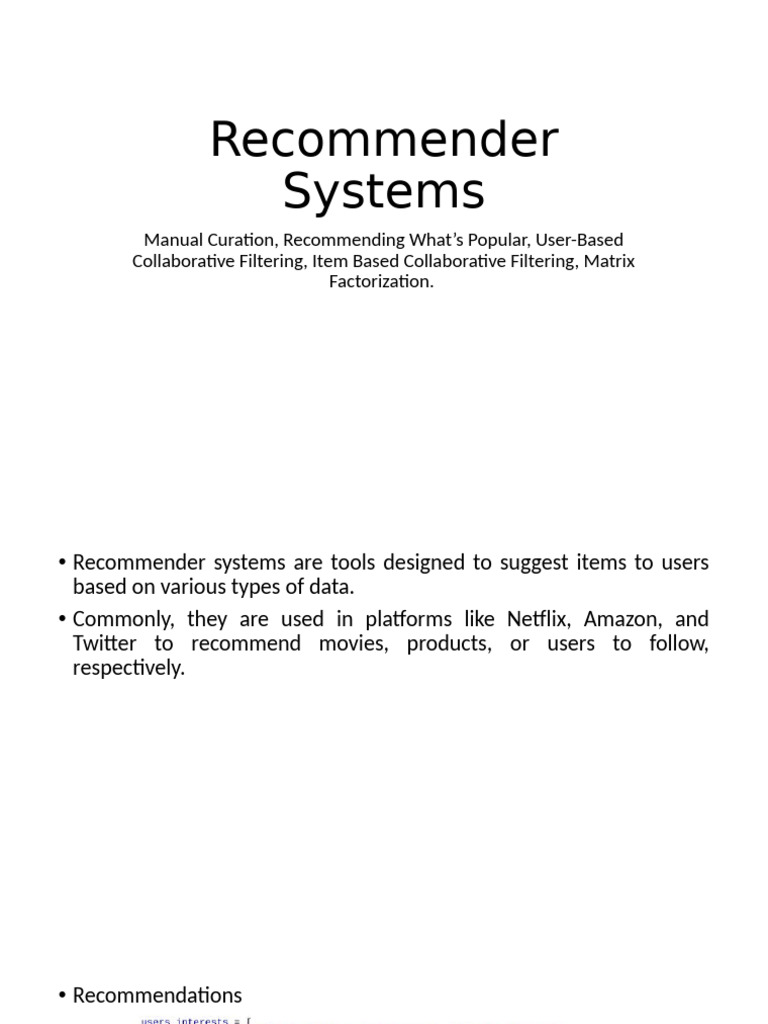 Recommender Systems | PDF | Applied Mathematics | Information Science
