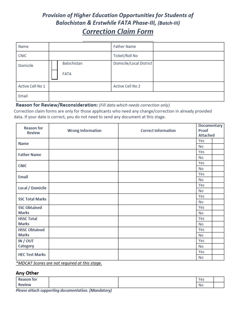 Claim-Form(Batch-III) (1) | PDF