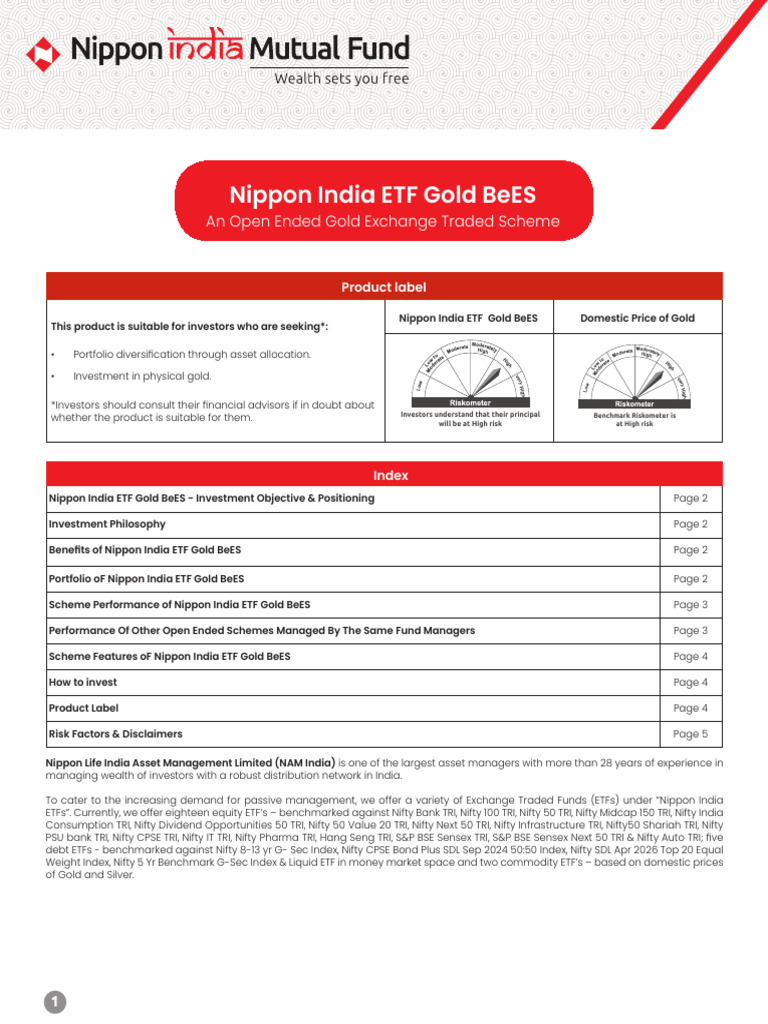 Nippon India ETF-Gold-BeES-April-2024 | PDF | Exchange Traded Fund | Investment Fund