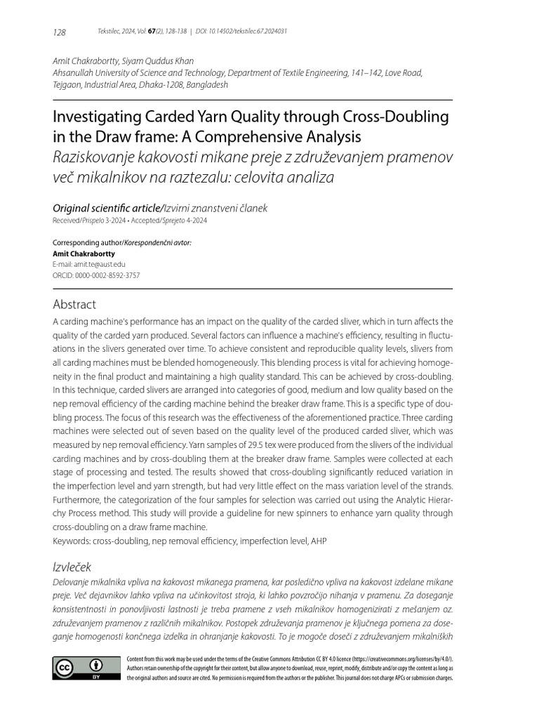 2024-Investigating Carded Yarn Quality Through Cross-Doubling in The ...