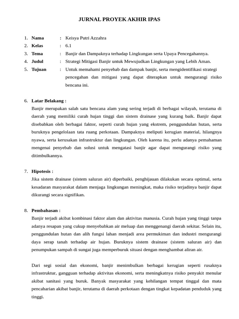 Mitigasi Banjir untuk Lingkungan Aman | PDF