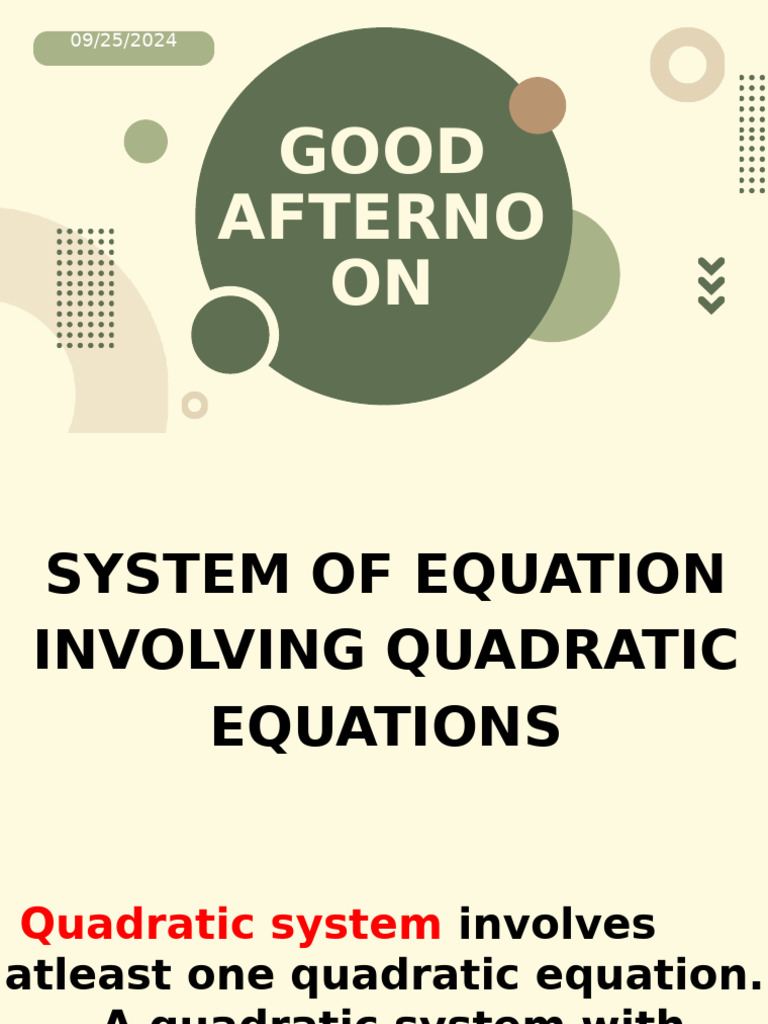 Solving Quadratic Systems of Equations | PDF