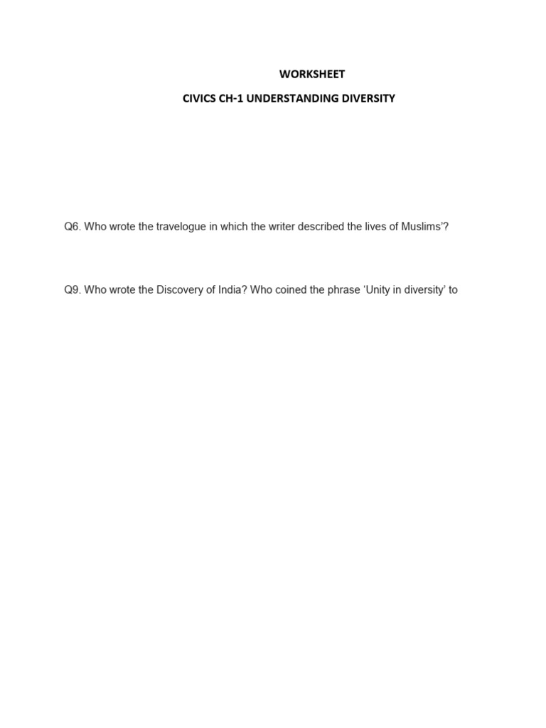 Civics Worksheets for Class VI Students | PDF | Rotation | Tropics