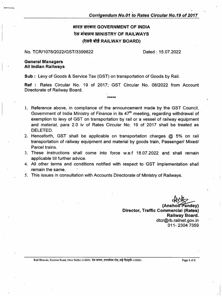 GST New Circular | PDF