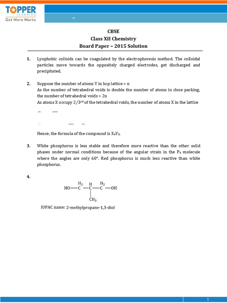 CBSE XII Chemistry Solutions Sample Papers 2 | PDF | Redox | Solubility