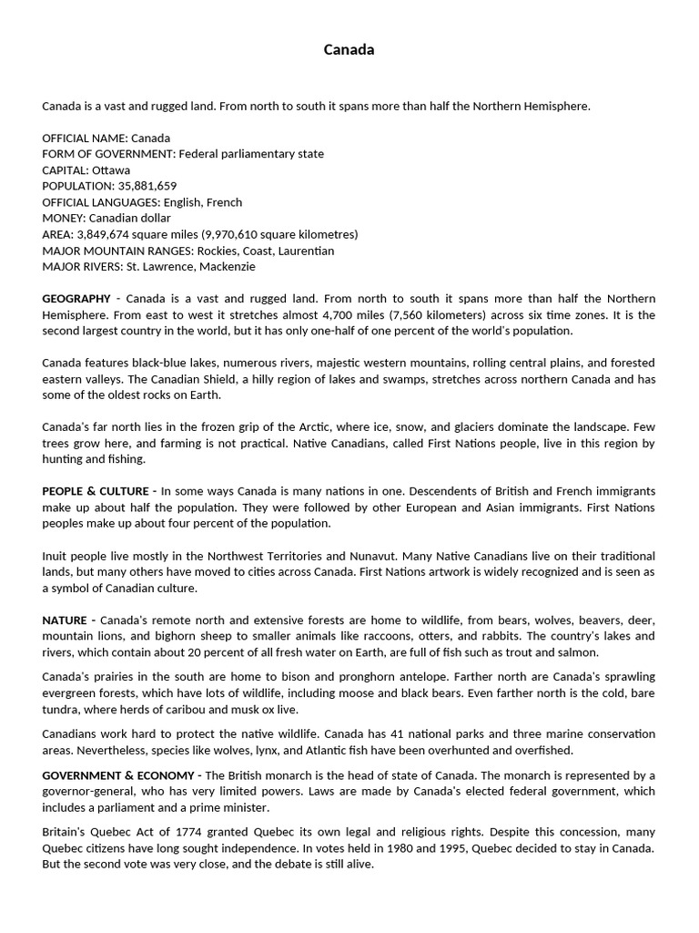 Canada | PDF | Canada