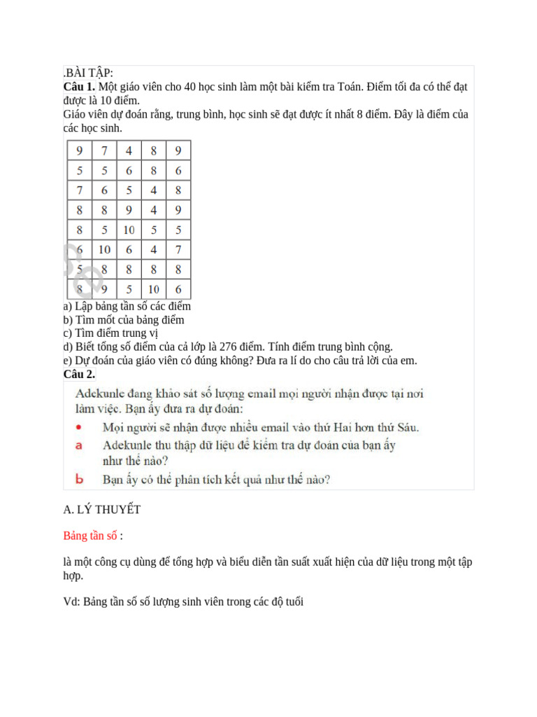 tần số - trung vị và mode | PDF