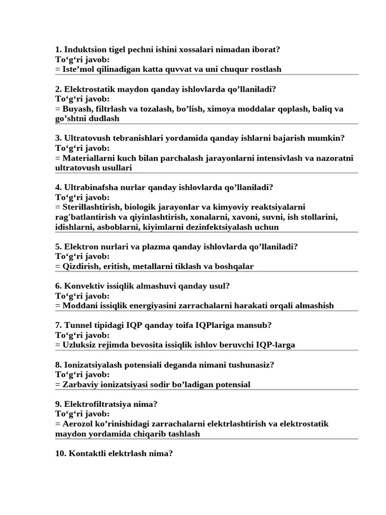 Javoblar | PDF