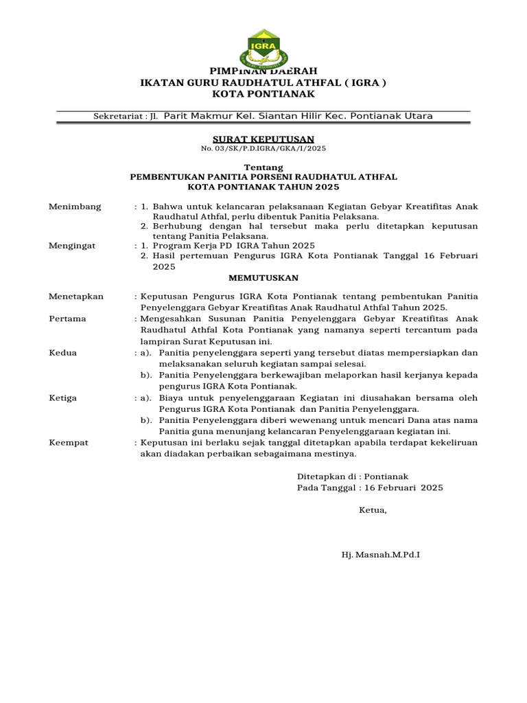 SK Panitia Gka 2025 | PDF