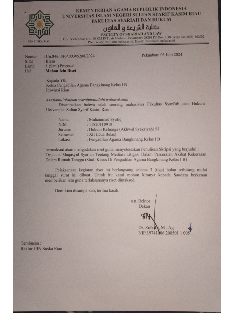 Surat izin riset | PDF