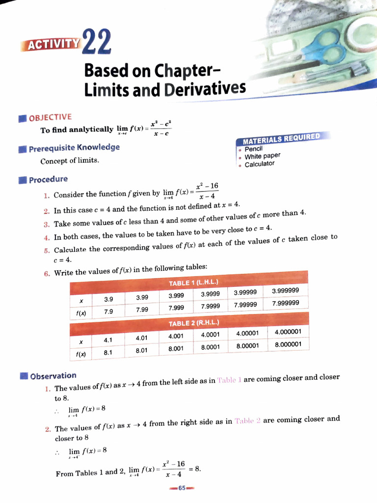 Class XI Practical Limits | PDF | Mathematics