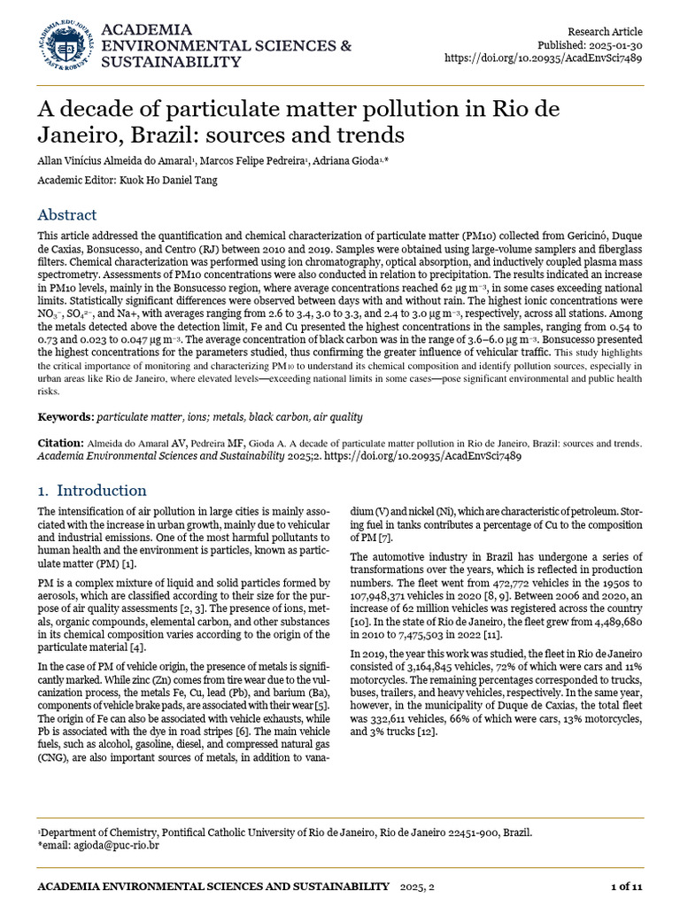A Decade of Particulate Matter Pollution | PDF | Particulates | Air ...