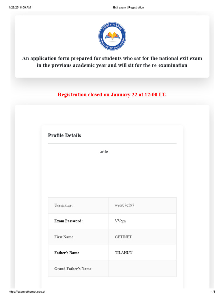 Exit exam _ Registration | PDF | Computer Security | Security