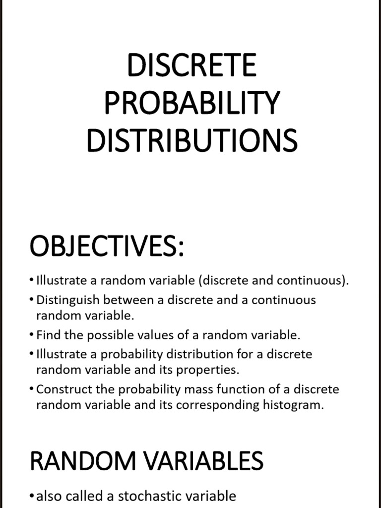3 Discrete Probability Distributions | PDF | Probability Distribution | Variance