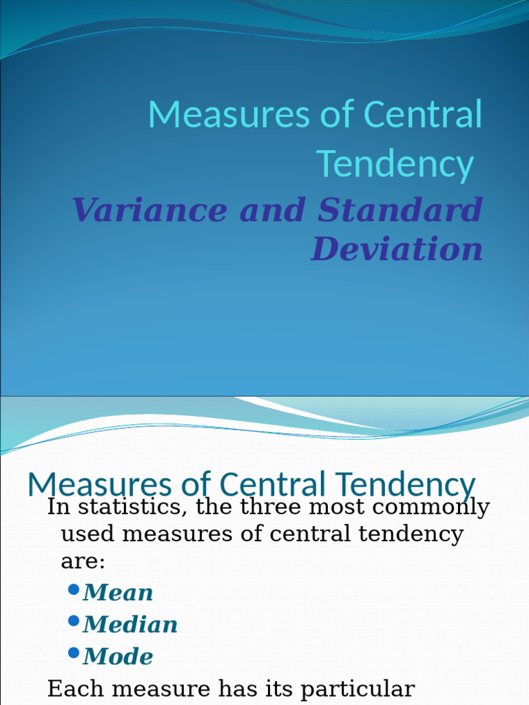 2 Measures of Central Tendency VARIANCE AND SD | PDF | Variance ...